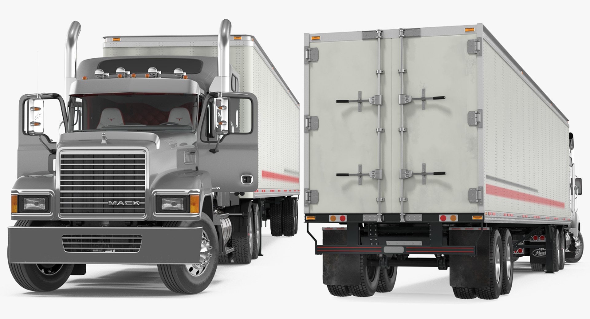 3D trailer truck mack chu613 - TurboSquid 1164257