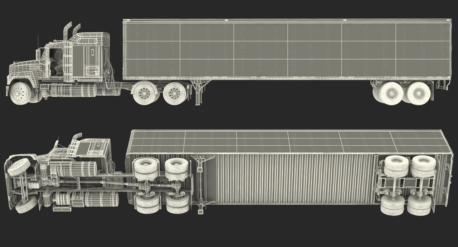 3D Trailer Truck Mack Chu613 - TurboSquid 1164257