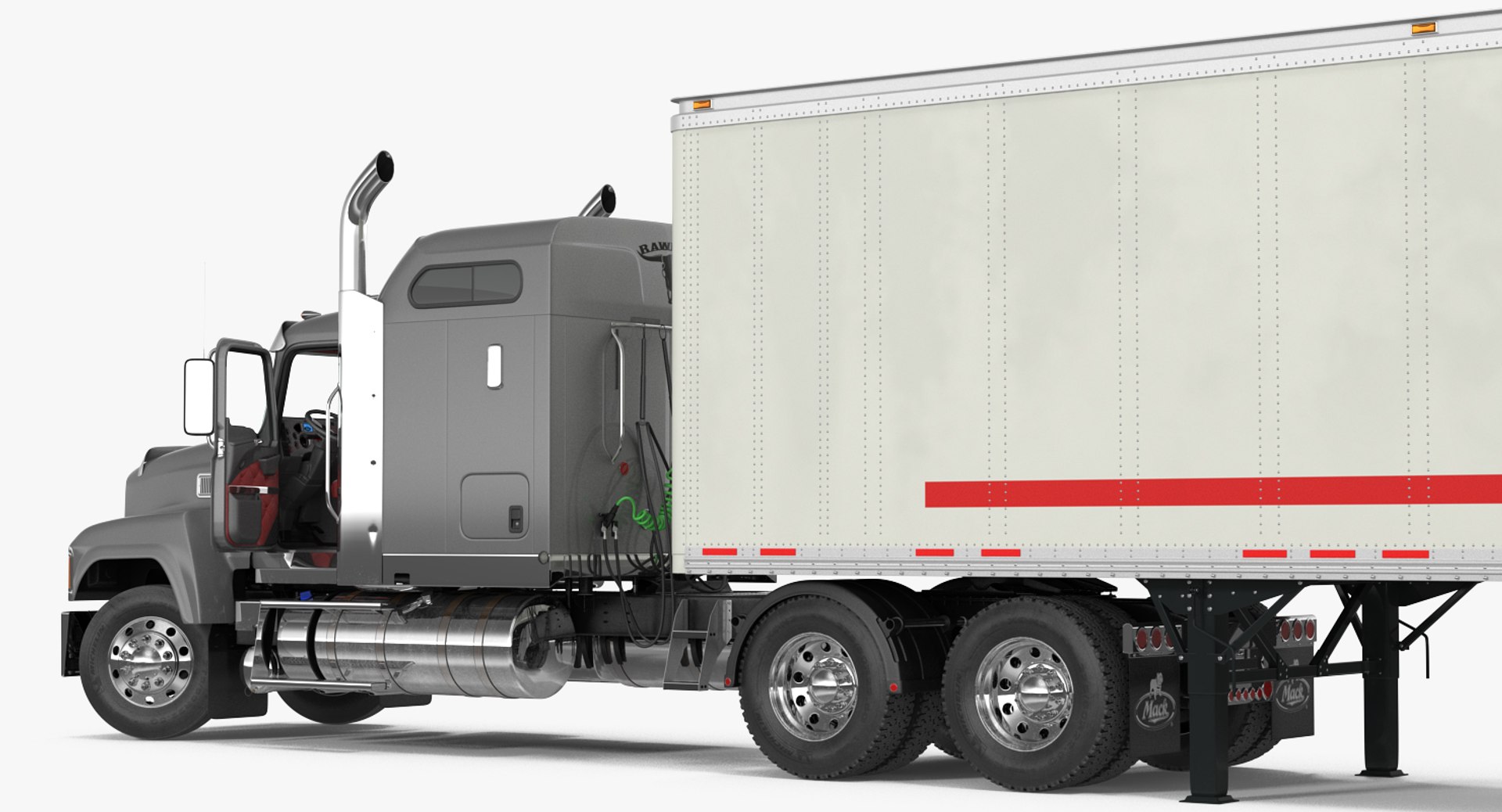 3D trailer truck mack chu613 - TurboSquid 1164257