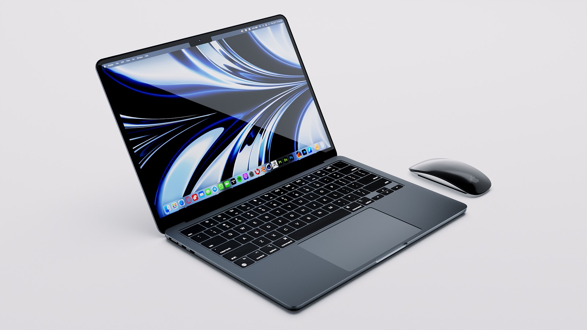 Apple MacBook Air M2 Collection 2022 With Magic mouse 3D model ...