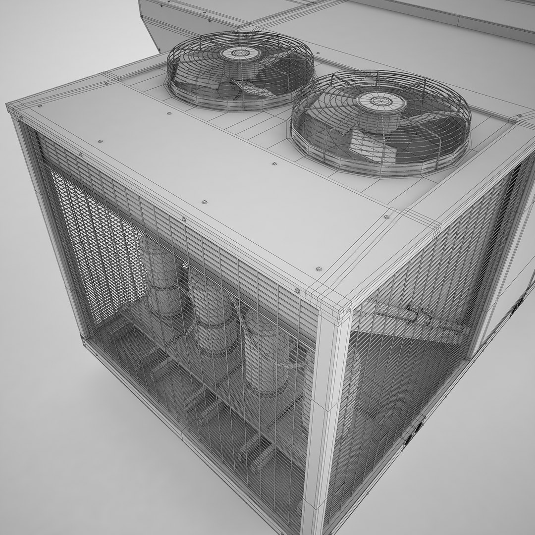 3d rooftop heating cooling model