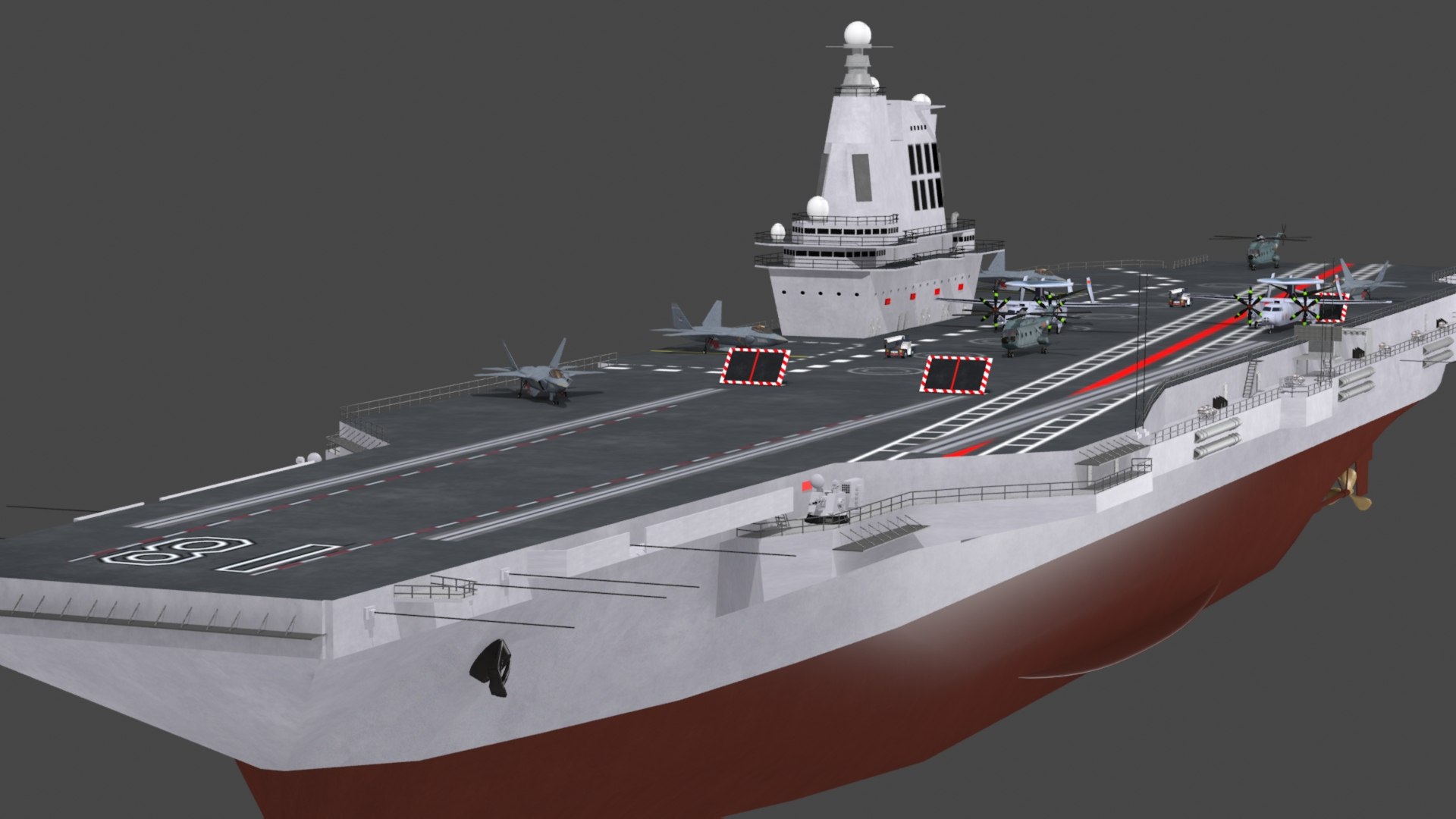 3D 055 Destroyer And 003 Fujian Aircraft Carrier Strike Group - TurboSquid 1967545