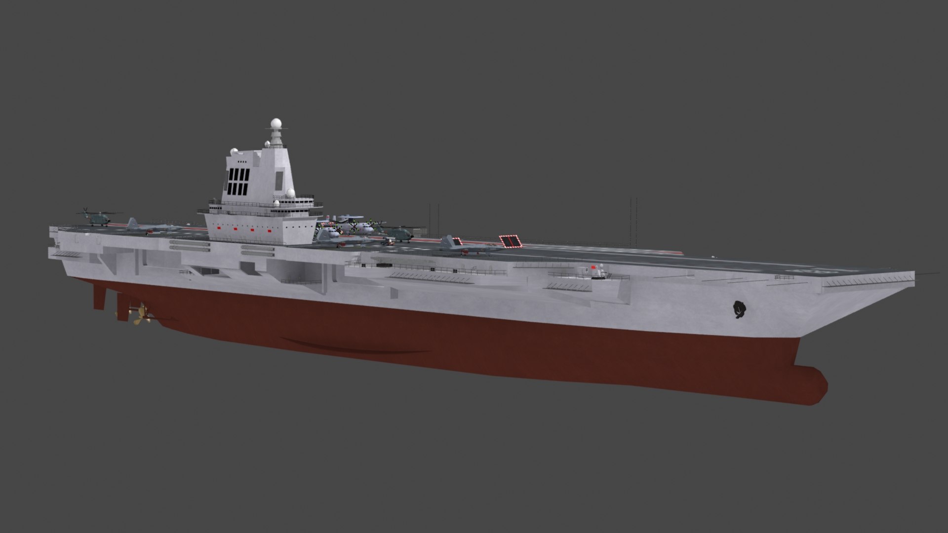 3D 055 Destroyer And 003 Fujian Aircraft Carrier Strike Group - TurboSquid 1967545