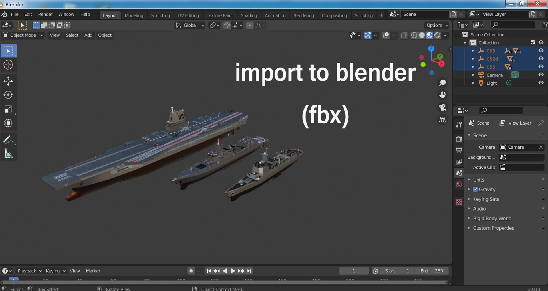 3D 055 Destroyer And 003 Fujian Aircraft Carrier Strike Group - TurboSquid 1967545