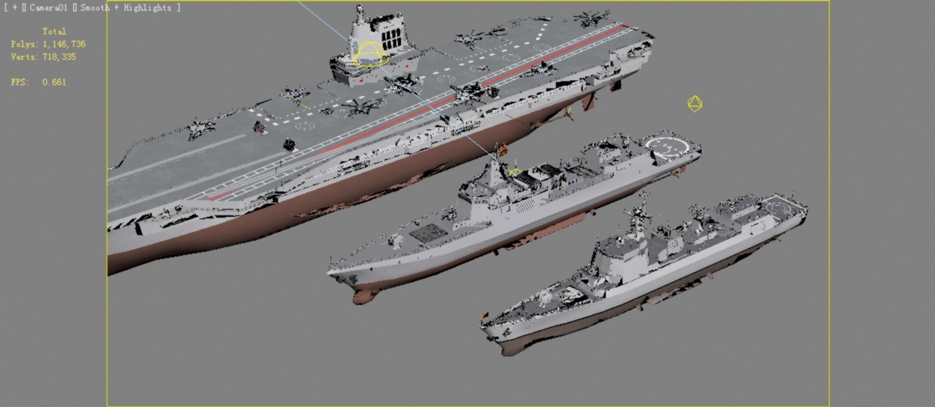 3D 055 Destroyer And 003 Fujian Aircraft Carrier Strike Group - TurboSquid 1967545