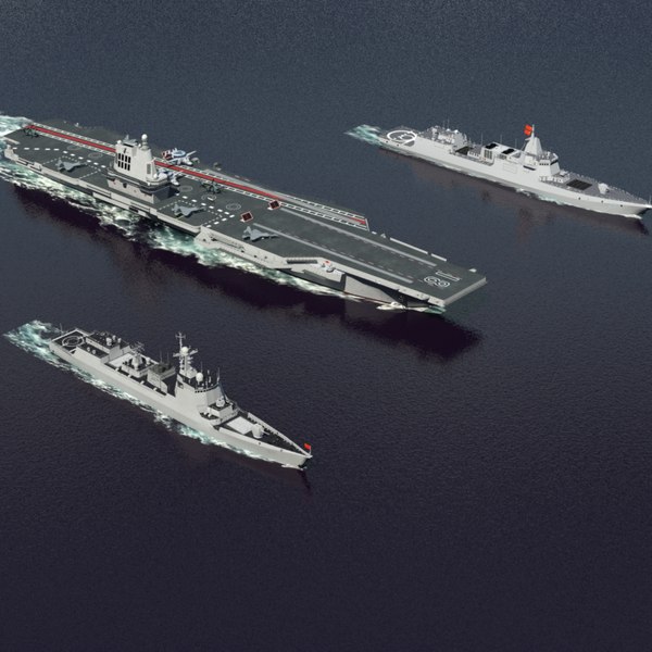 3D 055 destroyer and 003 fujian aircraft carrier strike group - TurboSquid 1967545