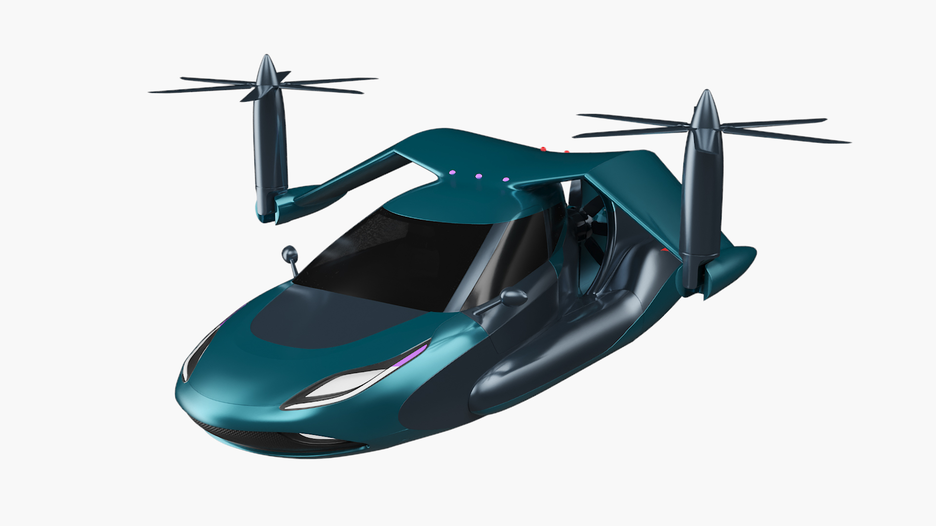 Concept Hover Car In Turquoise Color In Flying 3D Model - TurboSquid ...