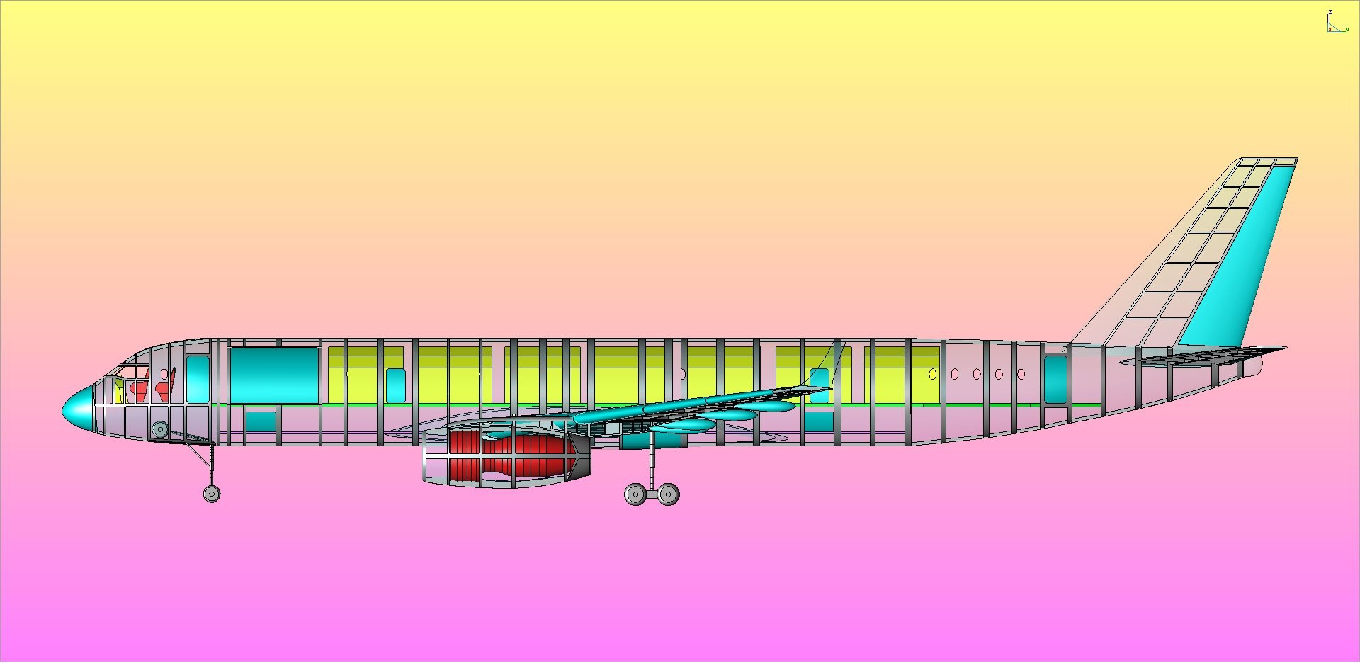 3d Tupelov Tu-204c Cargo Aircraft