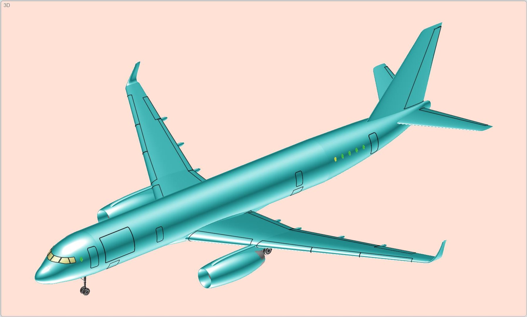 3d Tupelov Tu-204c Cargo Aircraft