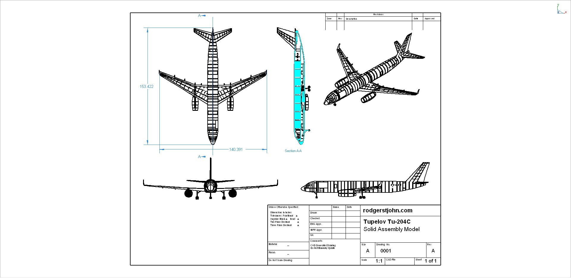 3d Tupelov Tu-204c Cargo Aircraft