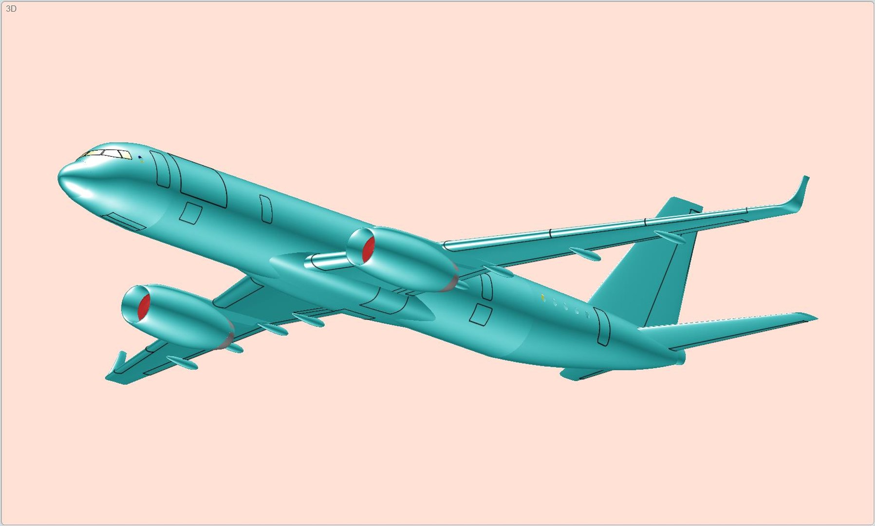 3d tupelov tu-204c cargo aircraft