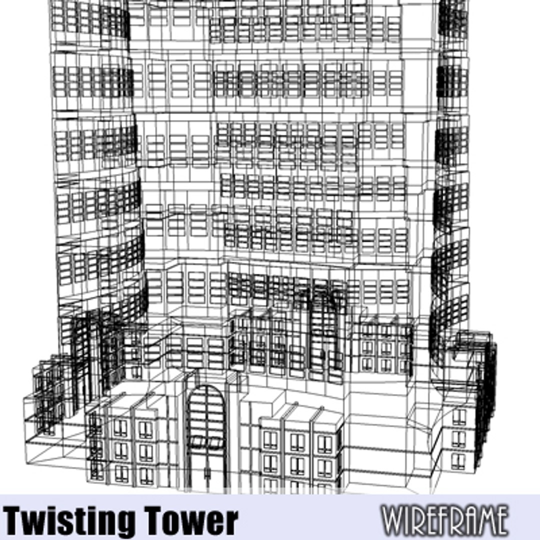 3d Definition Twisting Tower Model