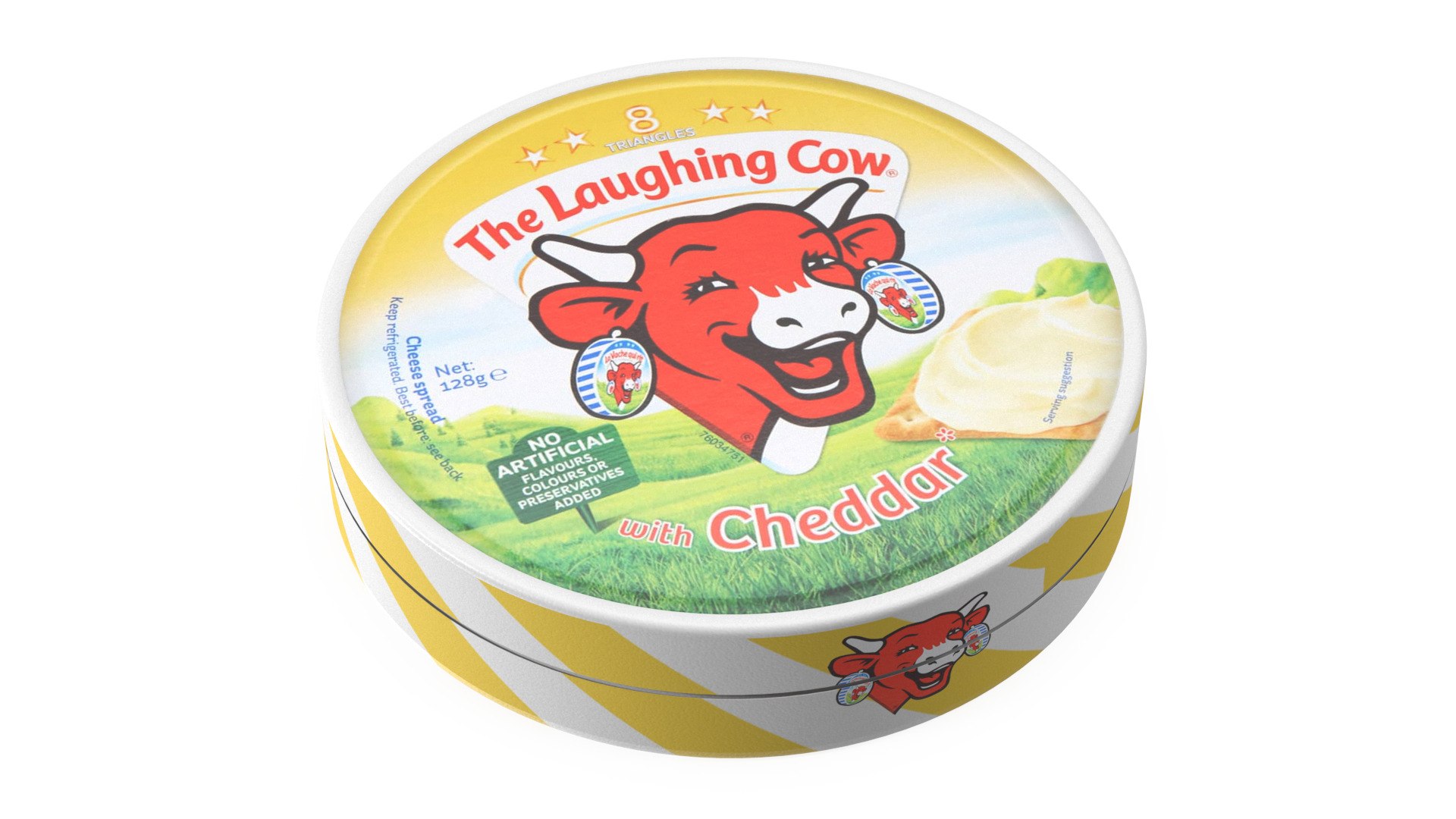 3D Package of Creamy Cheese Laughing Cow Cheddar - TurboSquid 2155756