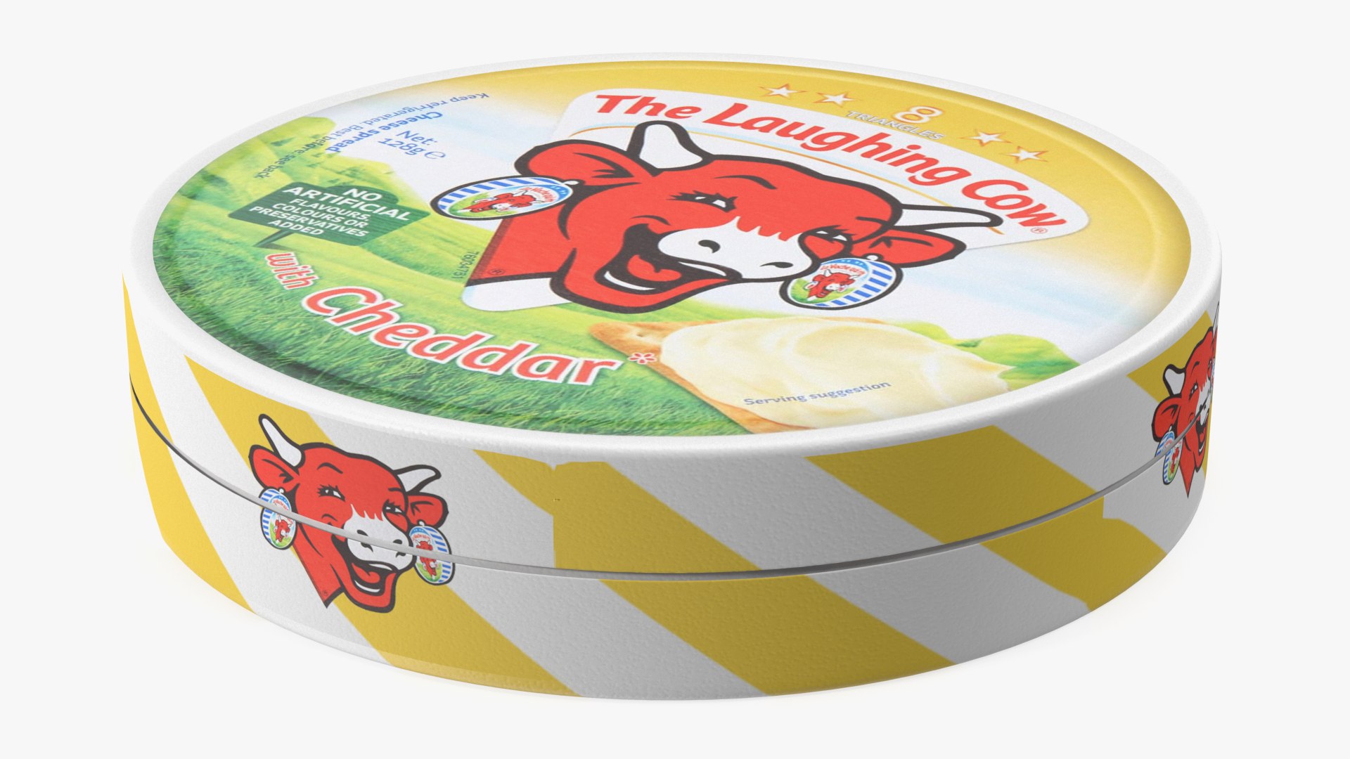 3D Package Of Creamy Cheese Laughing Cow Cheddar - TurboSquid 2155756
