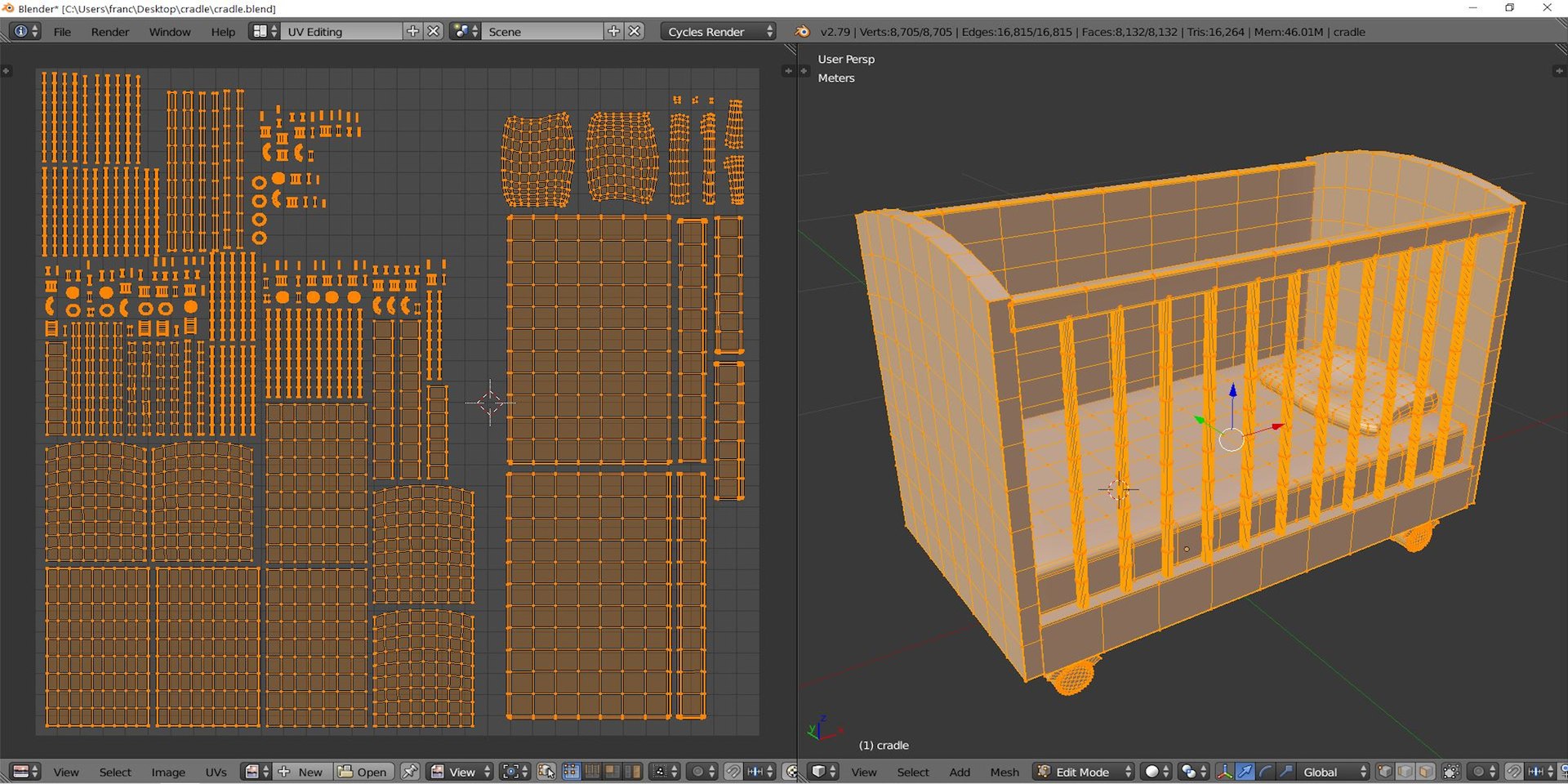 cradle 3d model