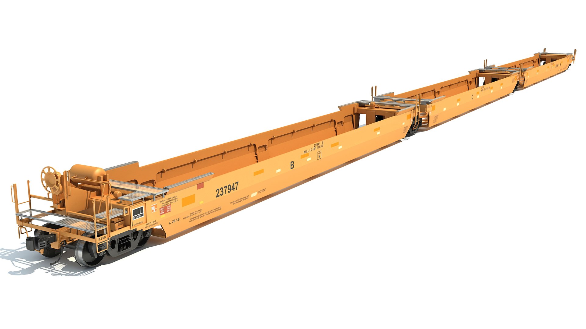 3D railroad double stack cars model - TurboSquid 1615132