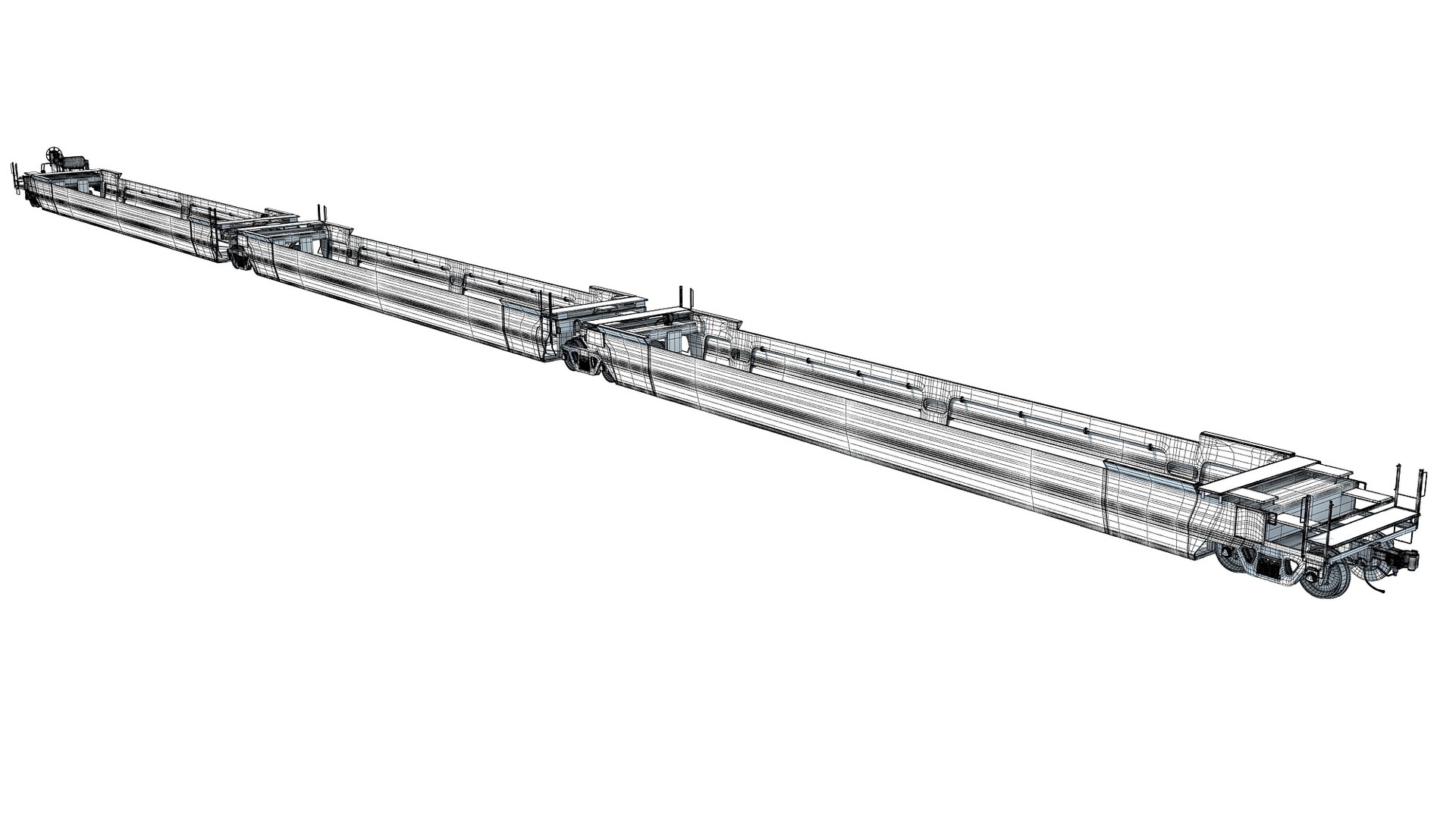 3D railroad double stack cars model - TurboSquid 1615132