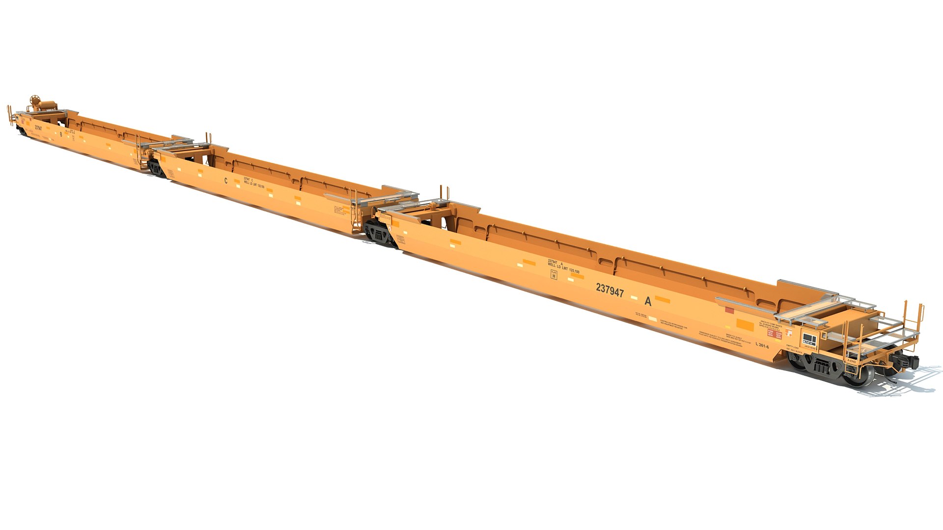 3D railroad double stack cars model - TurboSquid 1615132