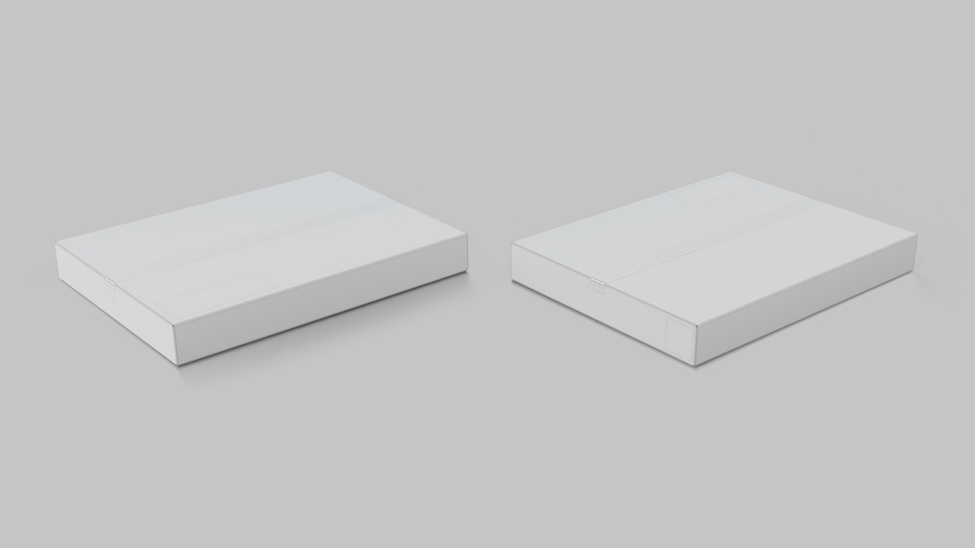 3D Cardboard Rectangular Flat Box - Rigged And Fully Customizable ...