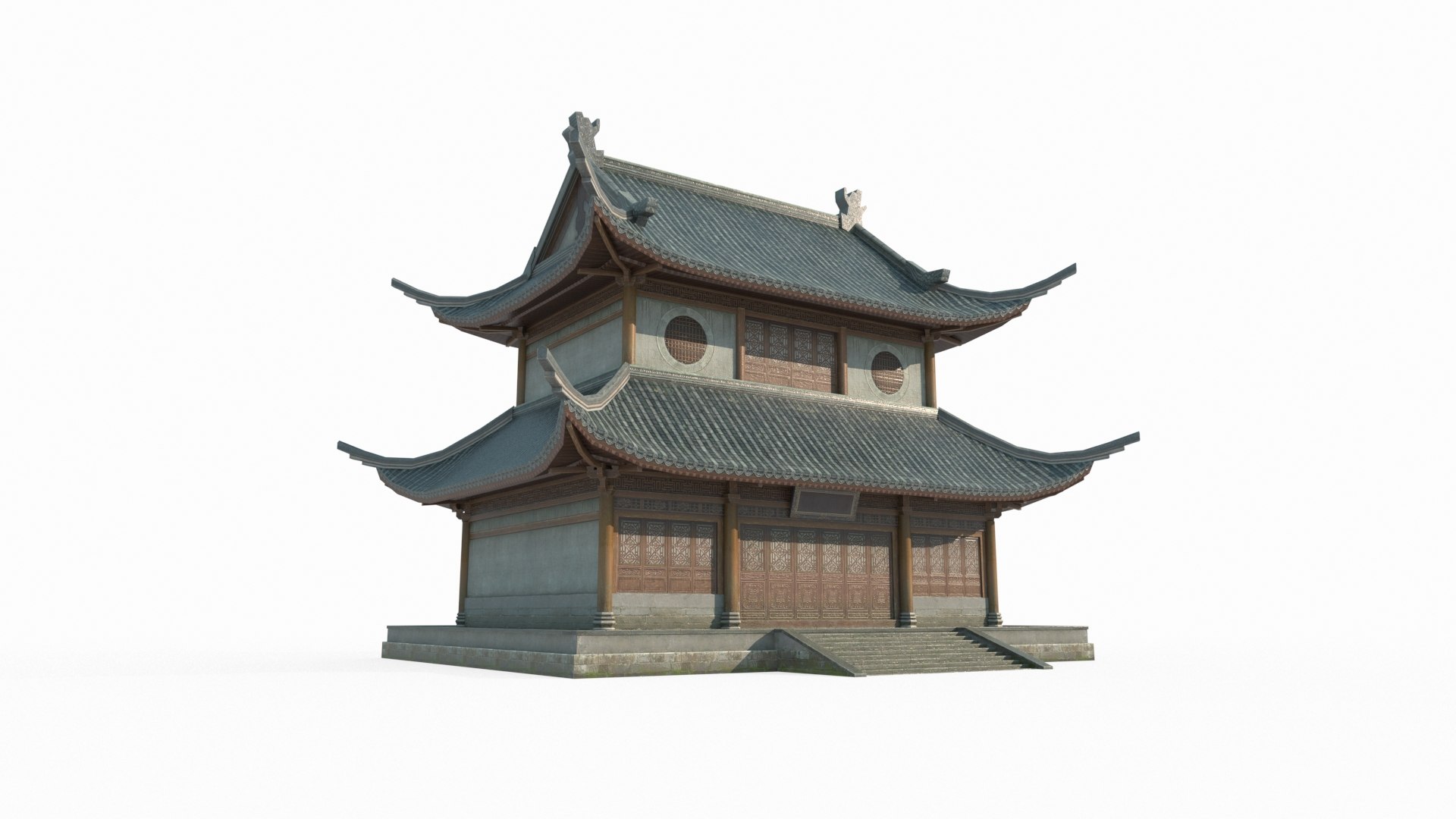 3D Attic Of Ancient Asian Architecture Model - TurboSquid 2105935