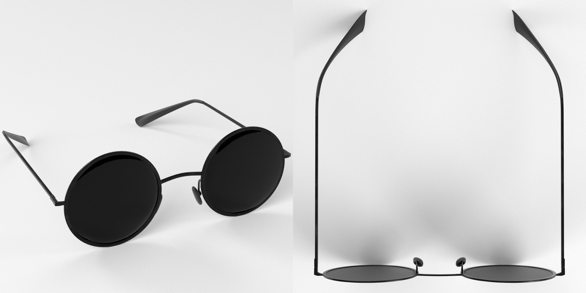 Sunglasses Round 3D Model - TurboSquid 1949271