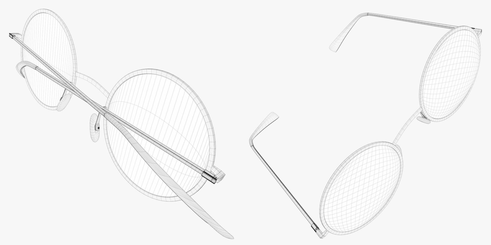 Sunglasses Round 3D Model - TurboSquid 1949271