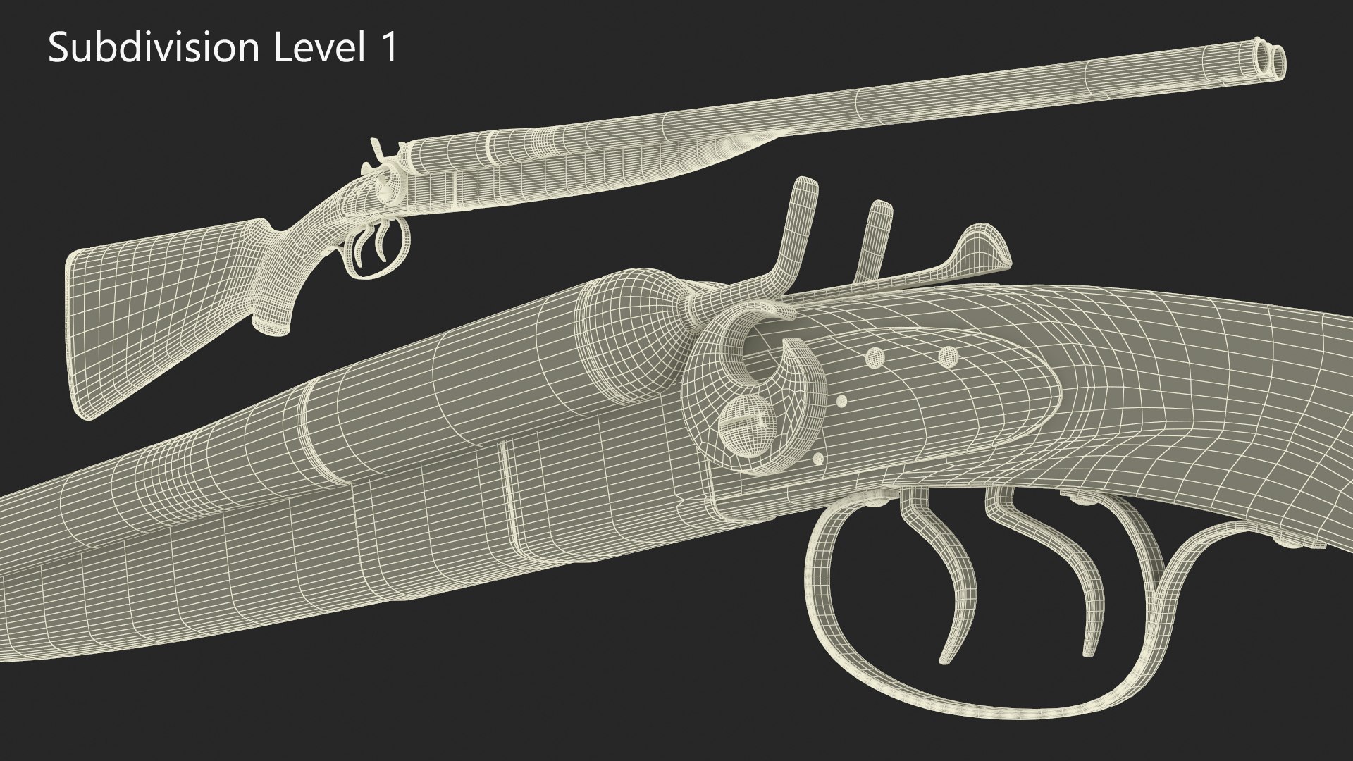 Antique Double Barrel Shotgun 3D Model - TurboSquid 2195947
