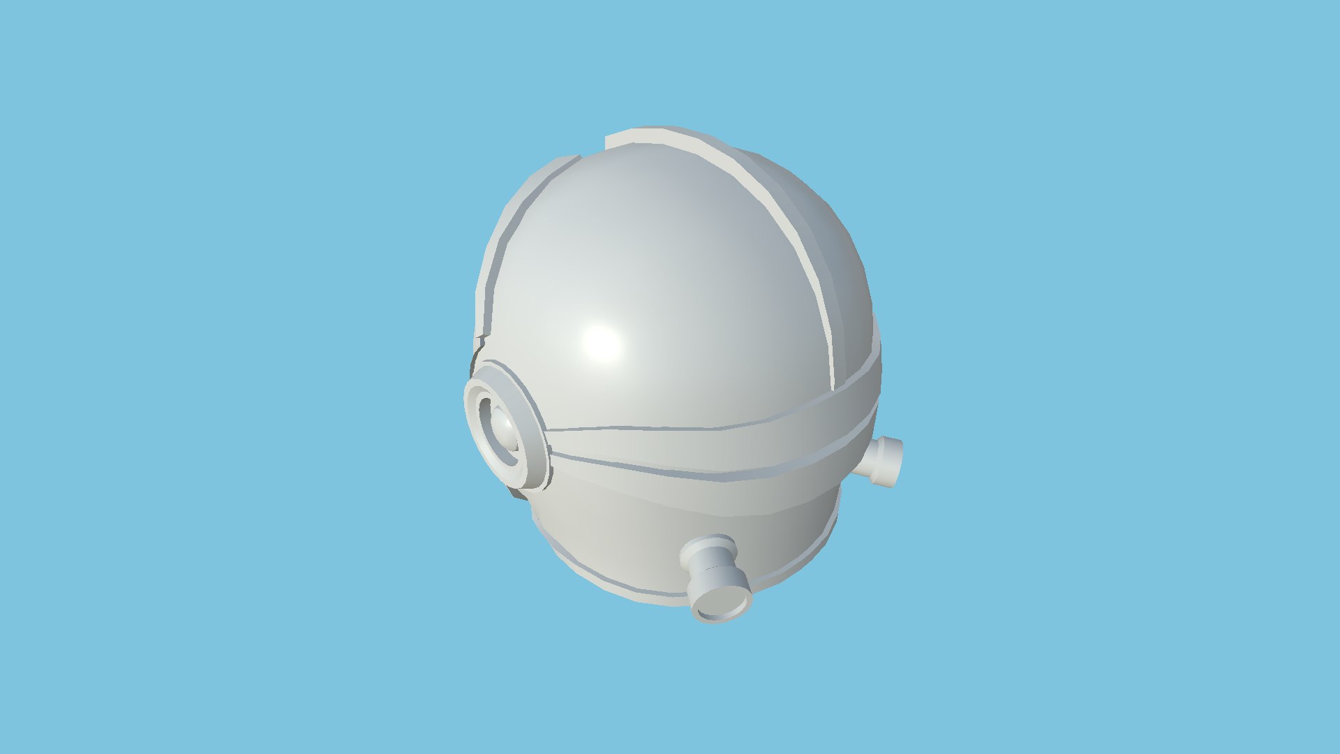 Astronaut Helmet 02 - White Blue - Character Design Fashion Model ...
