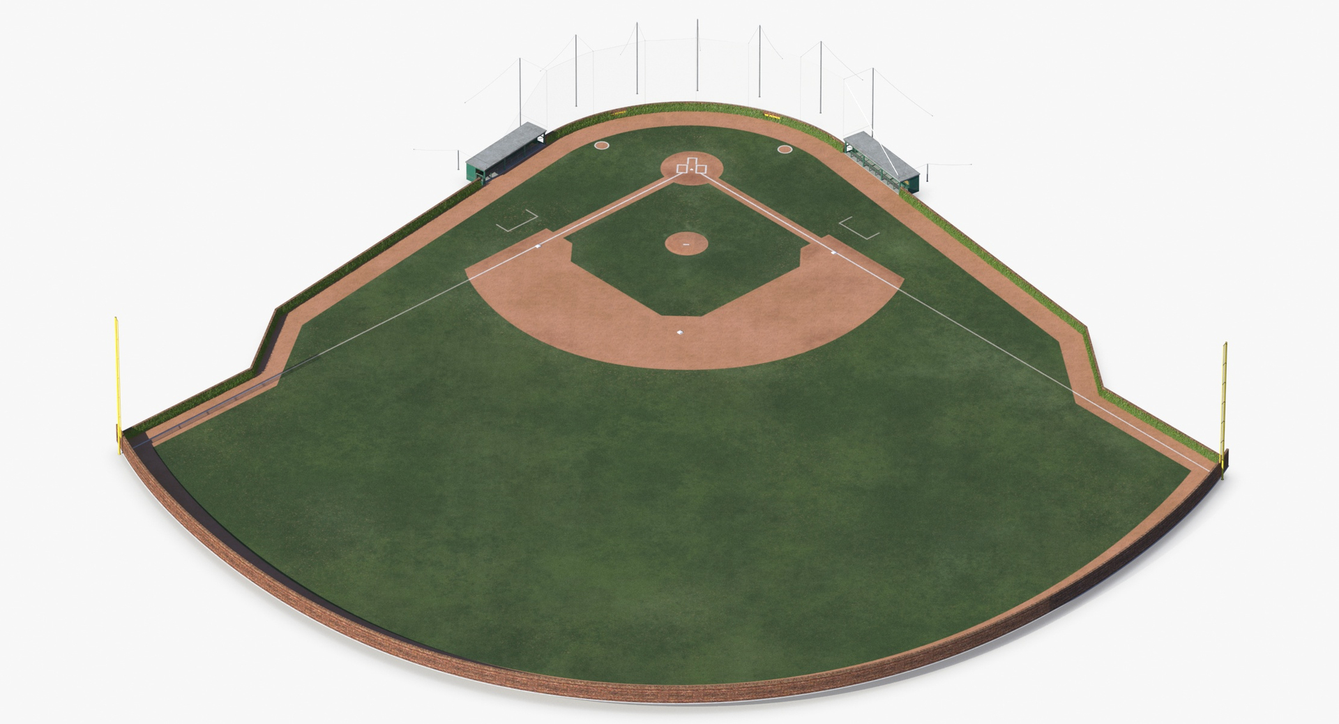 Baseball field brick wall model - TurboSquid 1613965