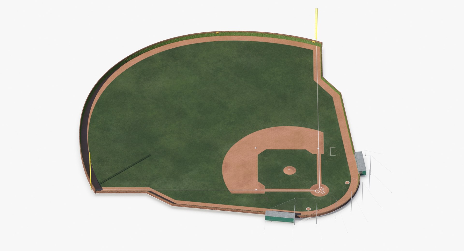 Baseball Field Brick Wall Model - TurboSquid 1613965