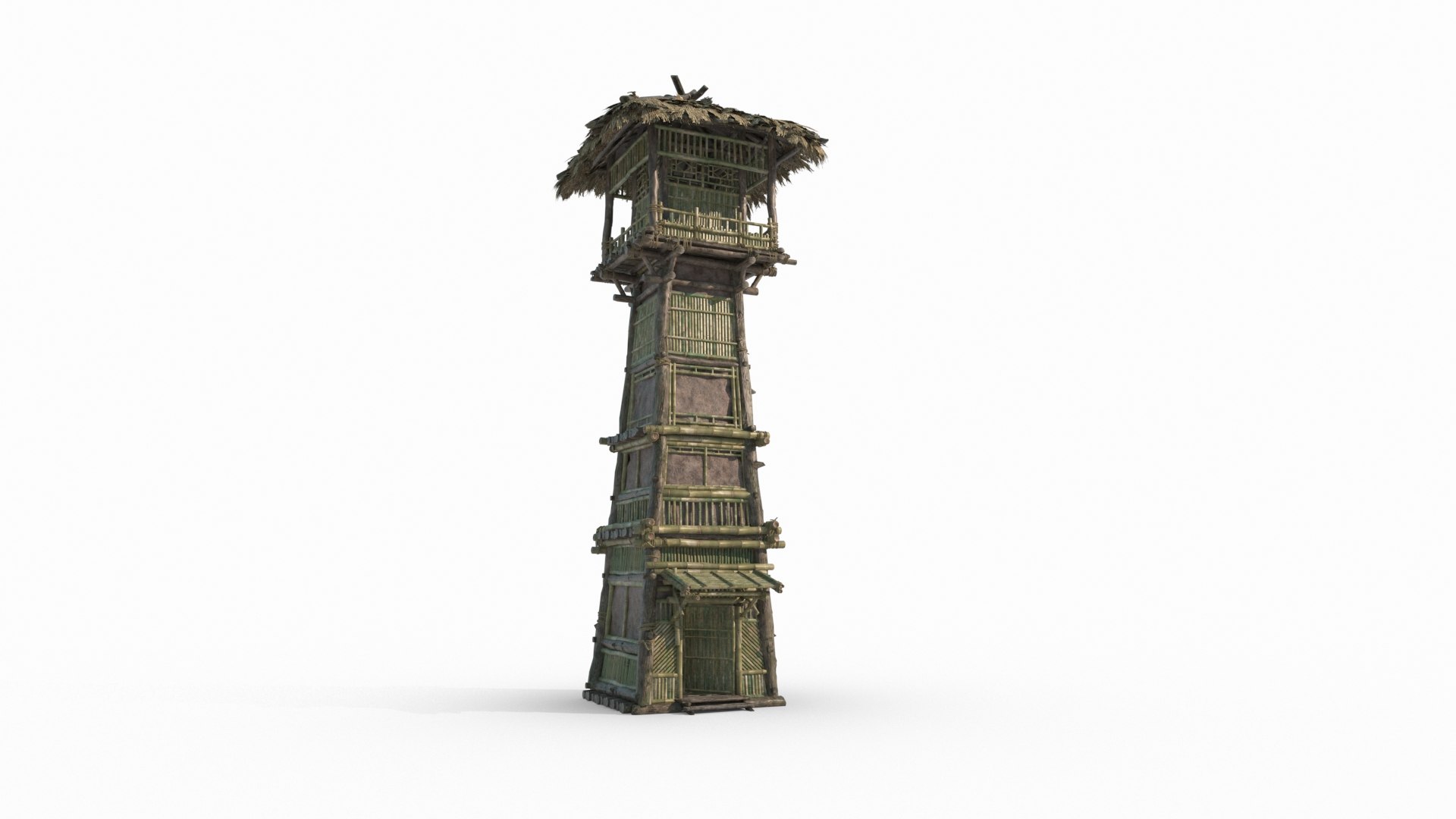 3D Model Asian Ancient Architecture Bamboo Watchtower - TurboSquid 2297475
