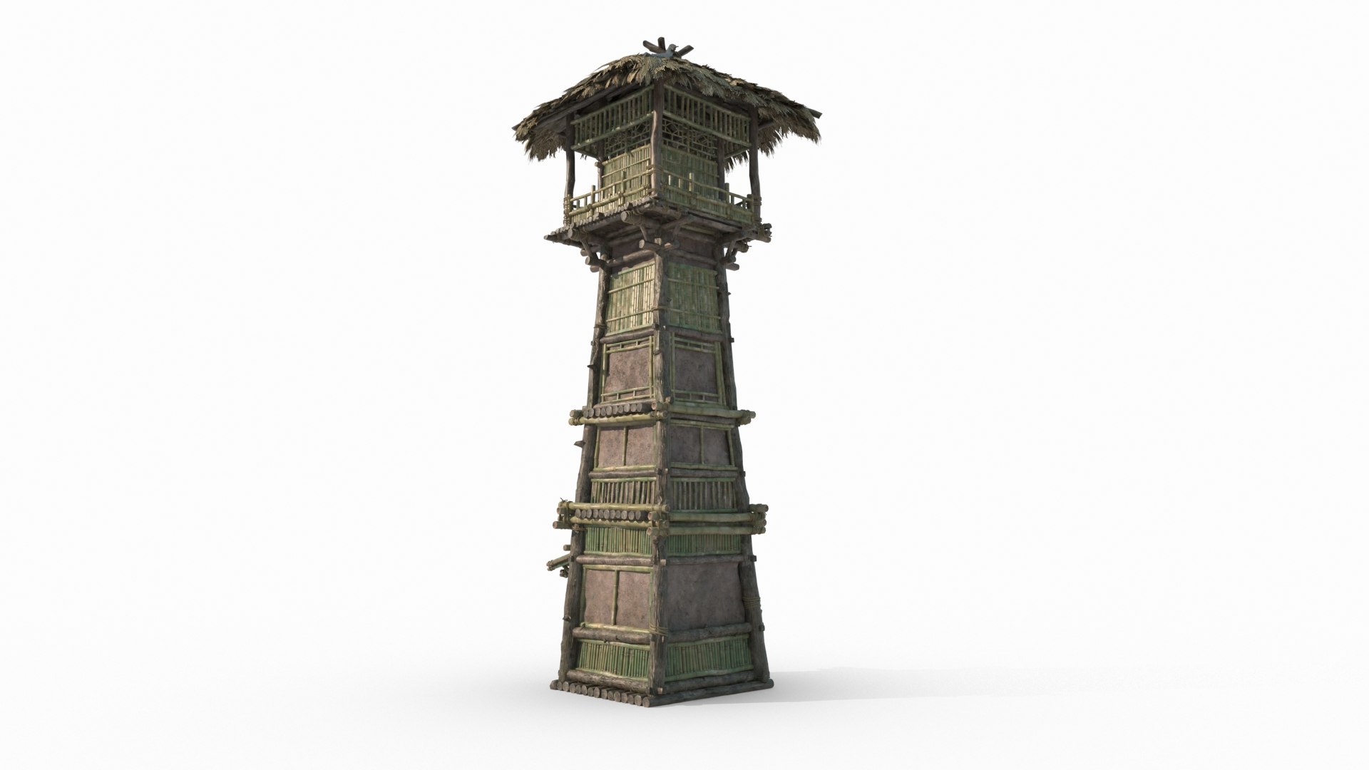 3D Model Asian Ancient Architecture Bamboo Watchtower - TurboSquid 2297475