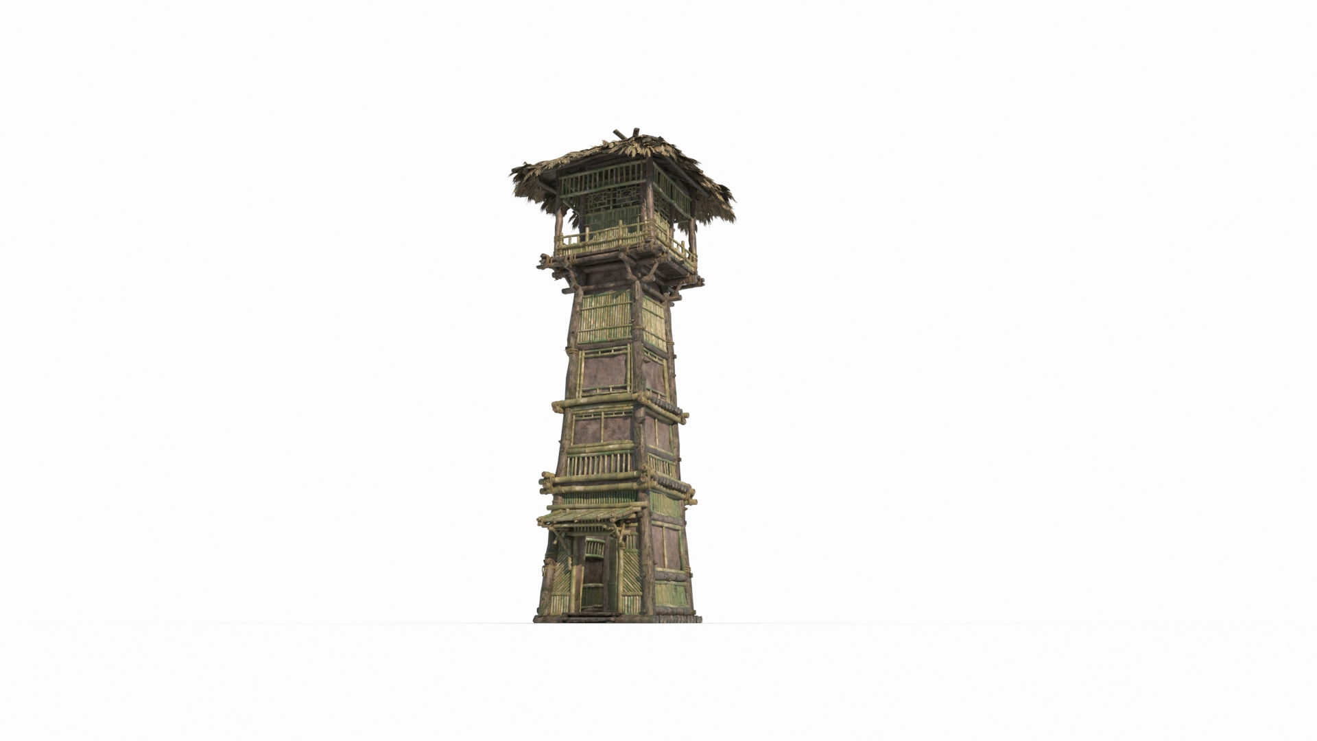 3D Model Asian Ancient Architecture Bamboo Watchtower - TurboSquid 2297475
