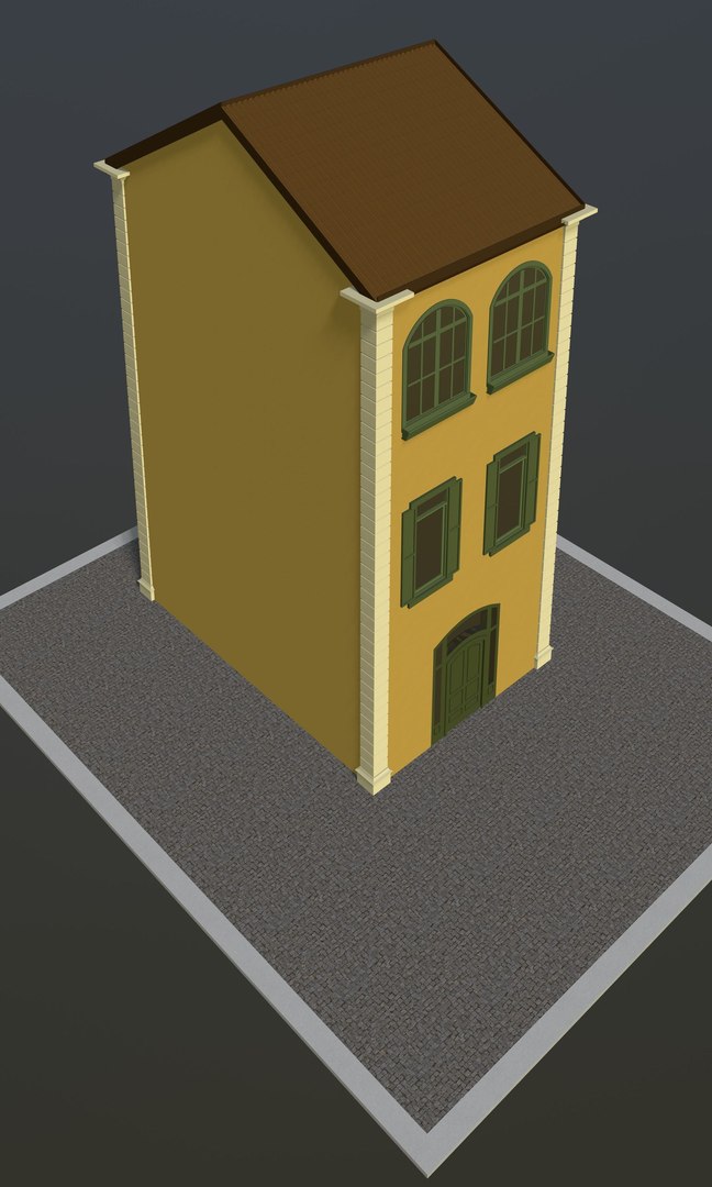 3D Model Simple Row House - TurboSquid 2076246