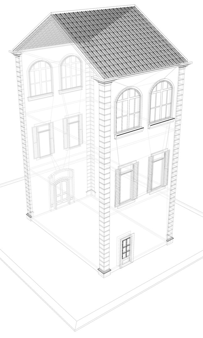 3D Model Simple Row House - TurboSquid 2076246