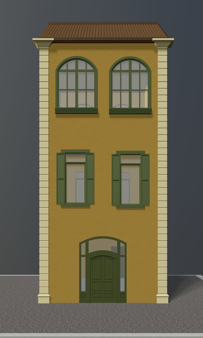 3D Model Simple Row House - TurboSquid 2076246