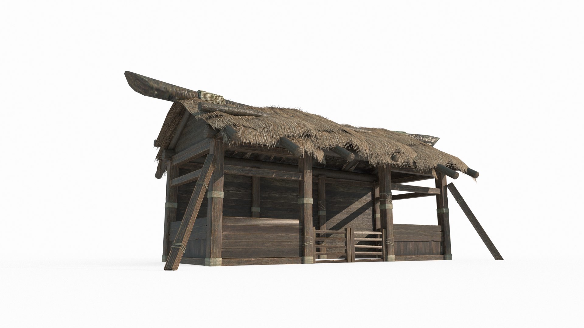 3D Ancient Asian Architecture Stables - TurboSquid 2149748