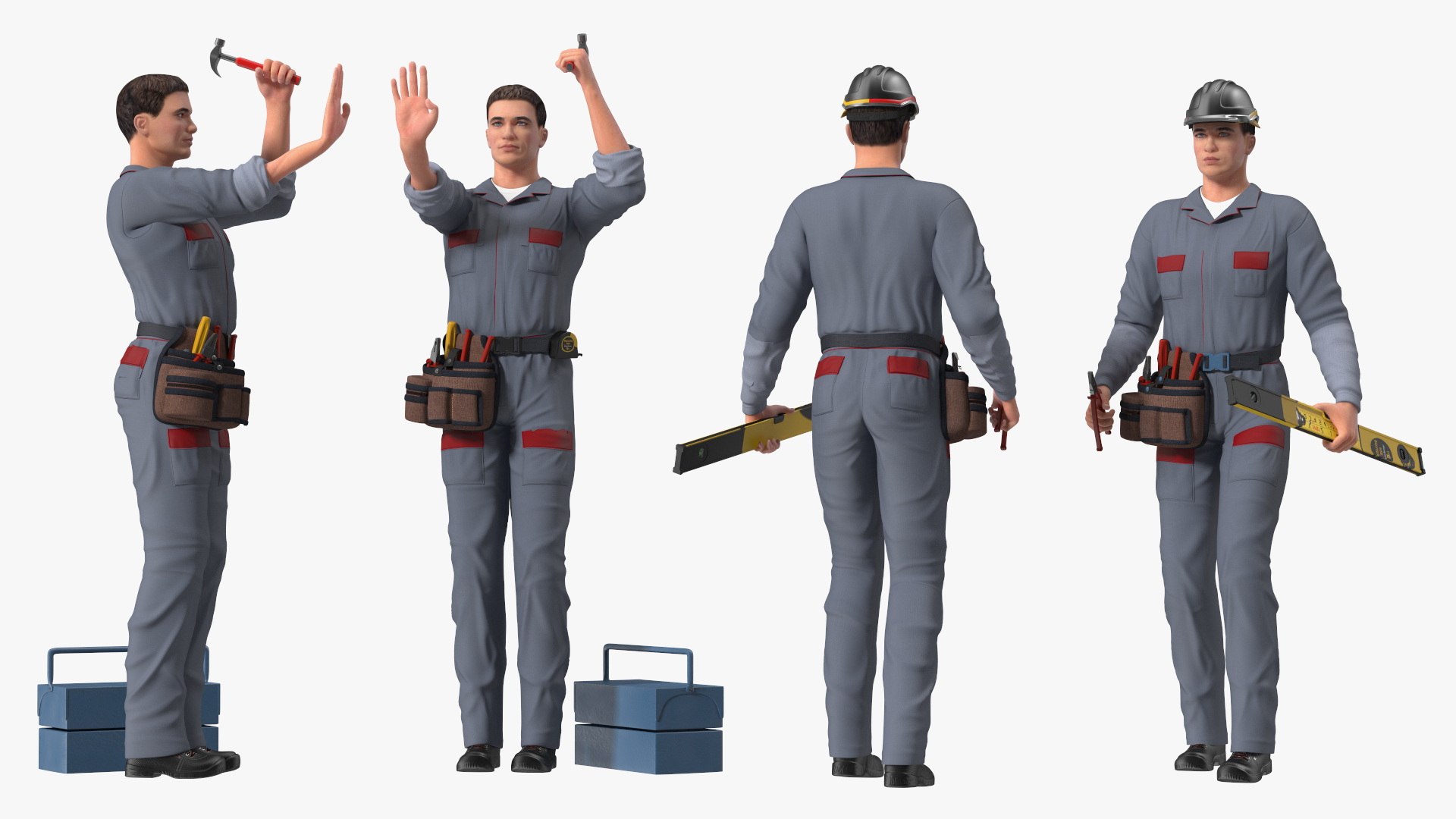 Construction Site With Workers 3D Model - TurboSquid 2296409