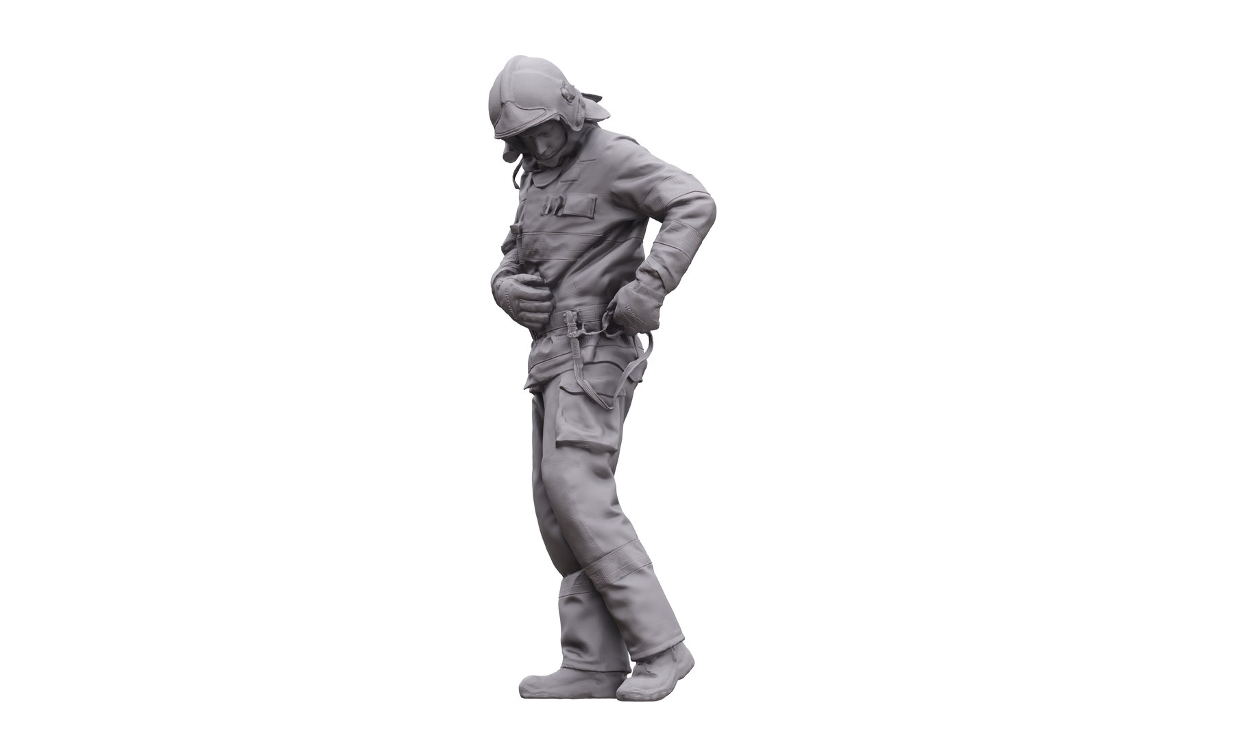 Cleaned 3D Scan Sam Atkins Fireman Standing 3D Model - TurboSquid 1810146