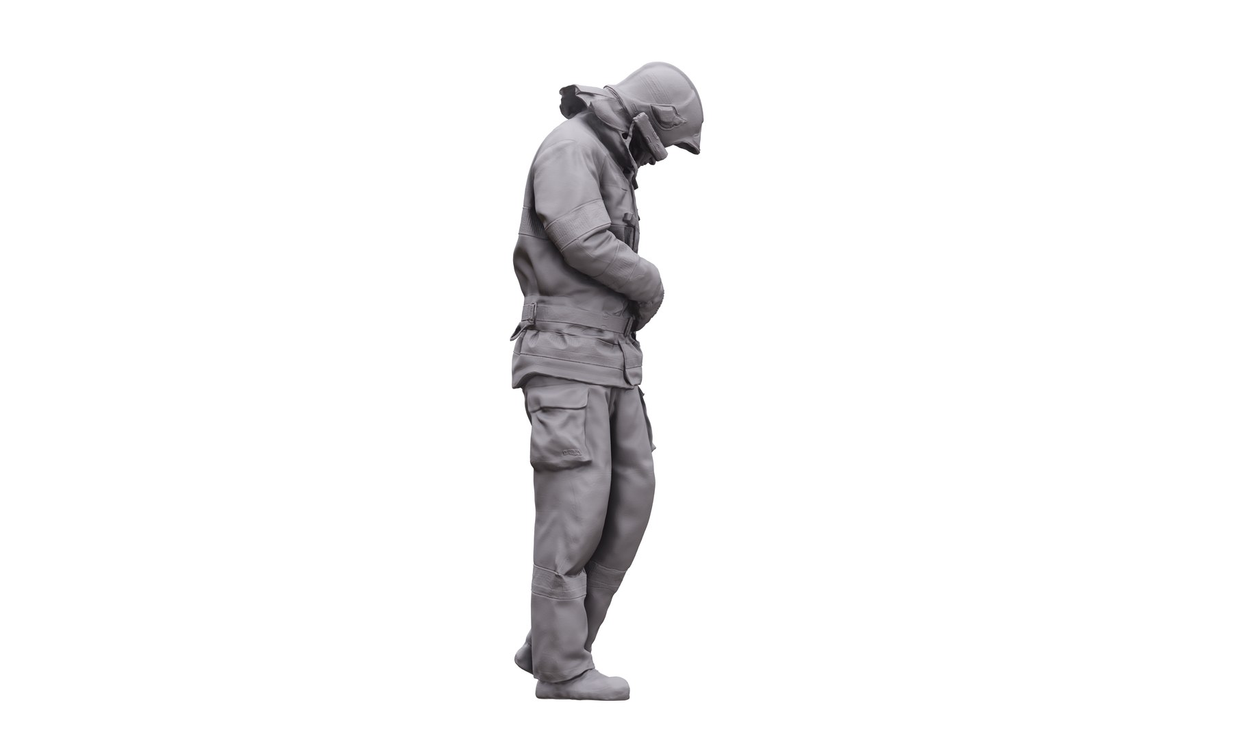 Cleaned 3D Scan Sam Atkins Fireman Standing 3D Model - TurboSquid 1810146