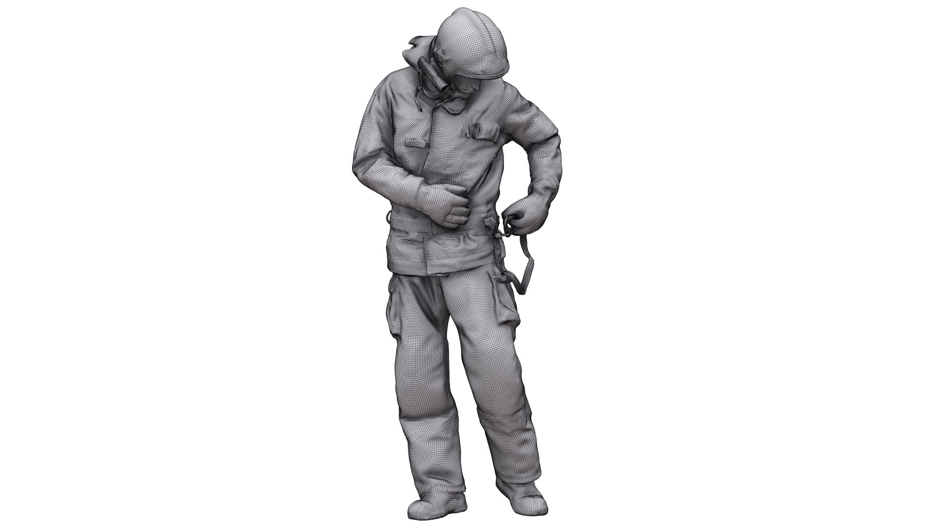 Cleaned 3D Scan Sam Atkins Fireman Standing 3D Model - TurboSquid 1810146