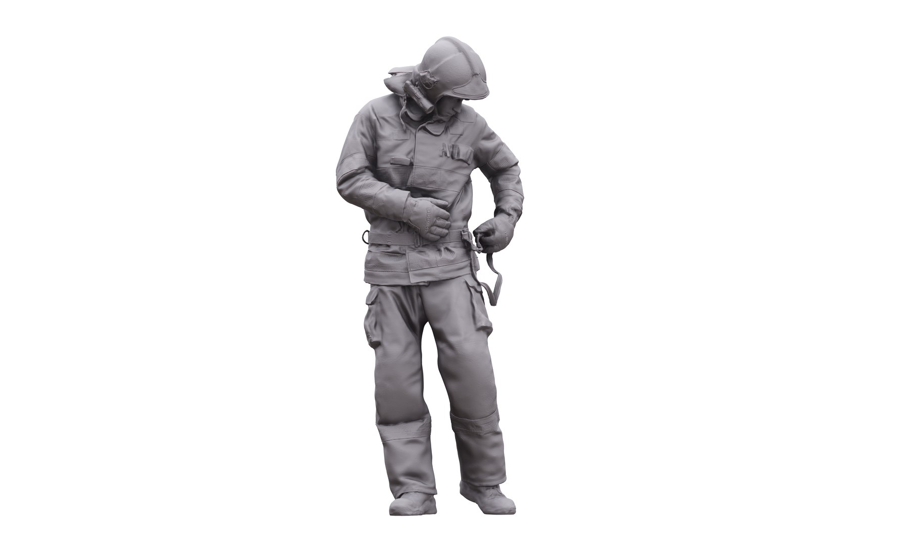 Cleaned 3D Scan Sam Atkins Fireman Standing 3D Model - TurboSquid 1810146
