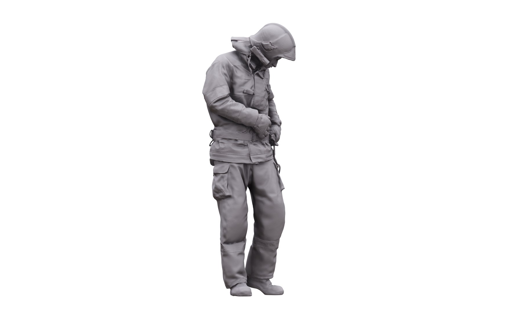 Cleaned 3D Scan Sam Atkins Fireman Standing 3D Model - TurboSquid 1810146