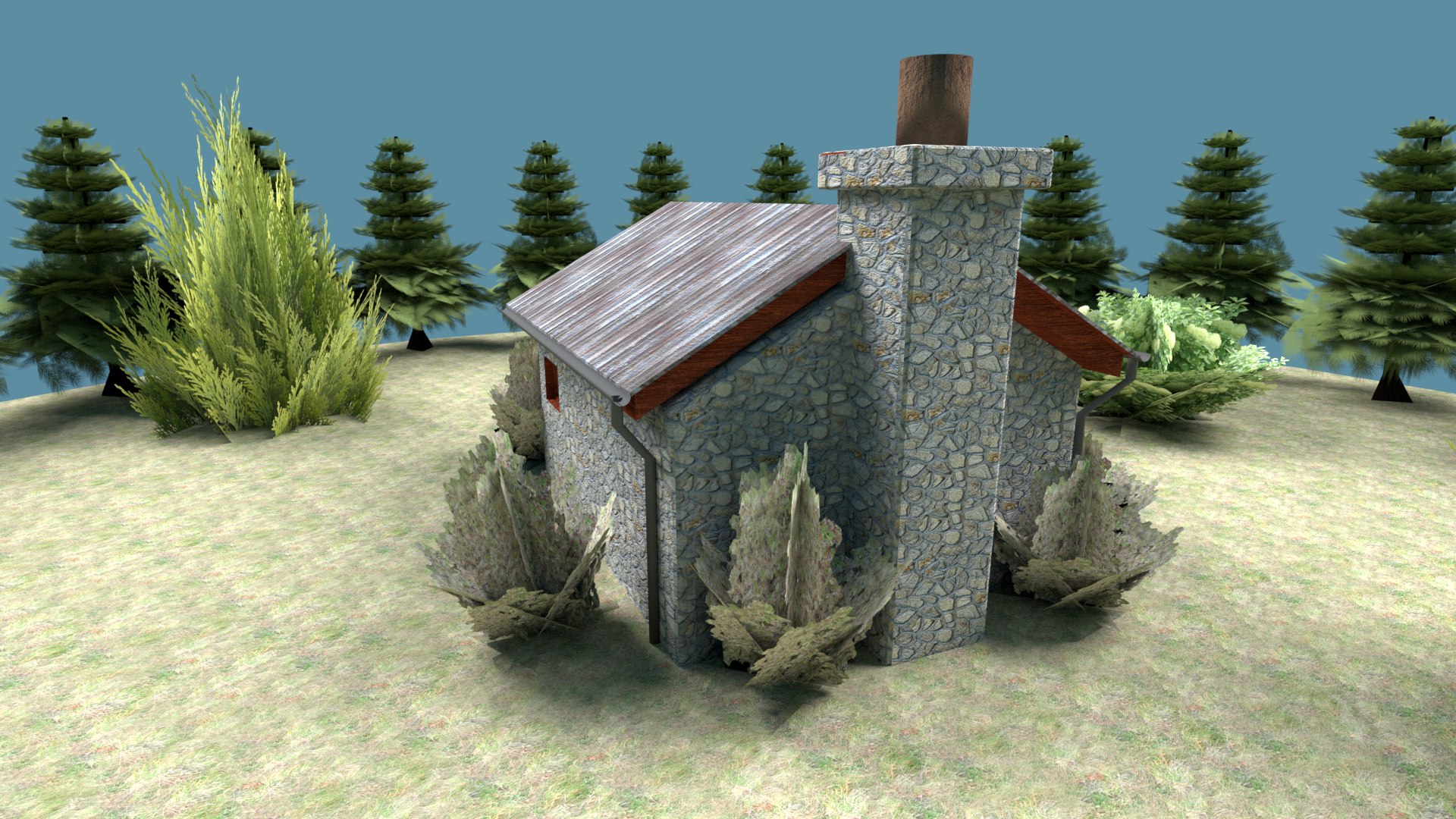 Stone Hut 1 with Interior model - TurboSquid 1798466