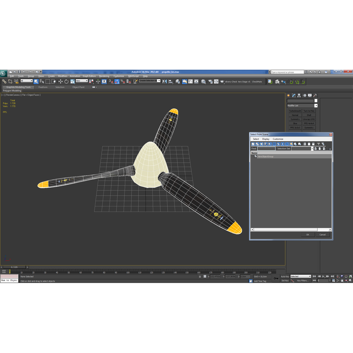 3d propeller british fighter aircraft model