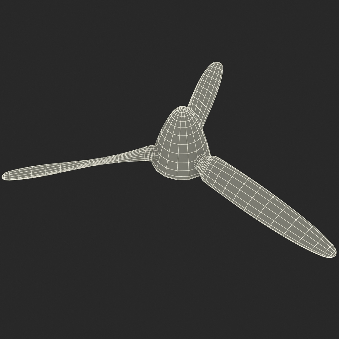 3d propeller british fighter aircraft model