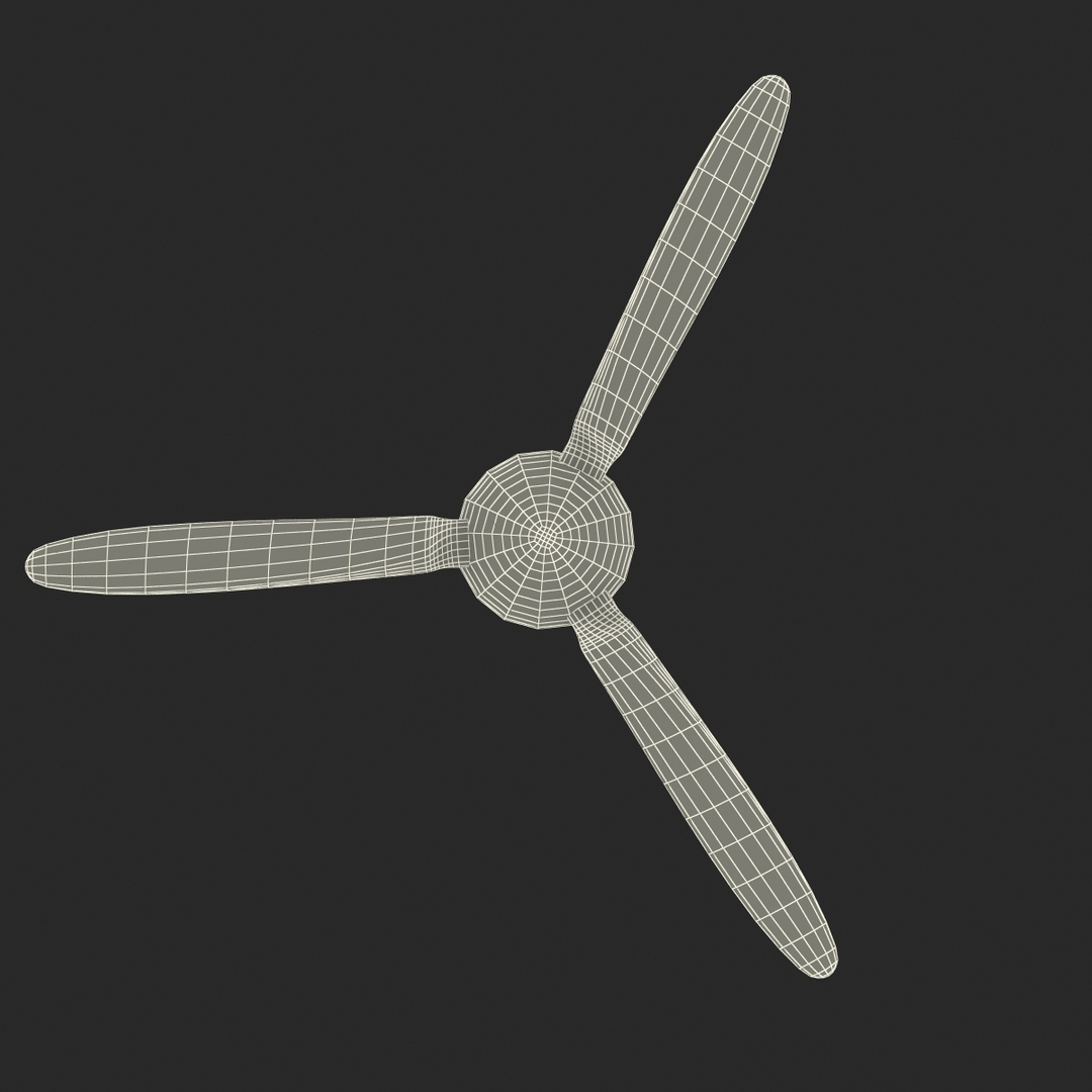 3d Propeller British Fighter Aircraft Model