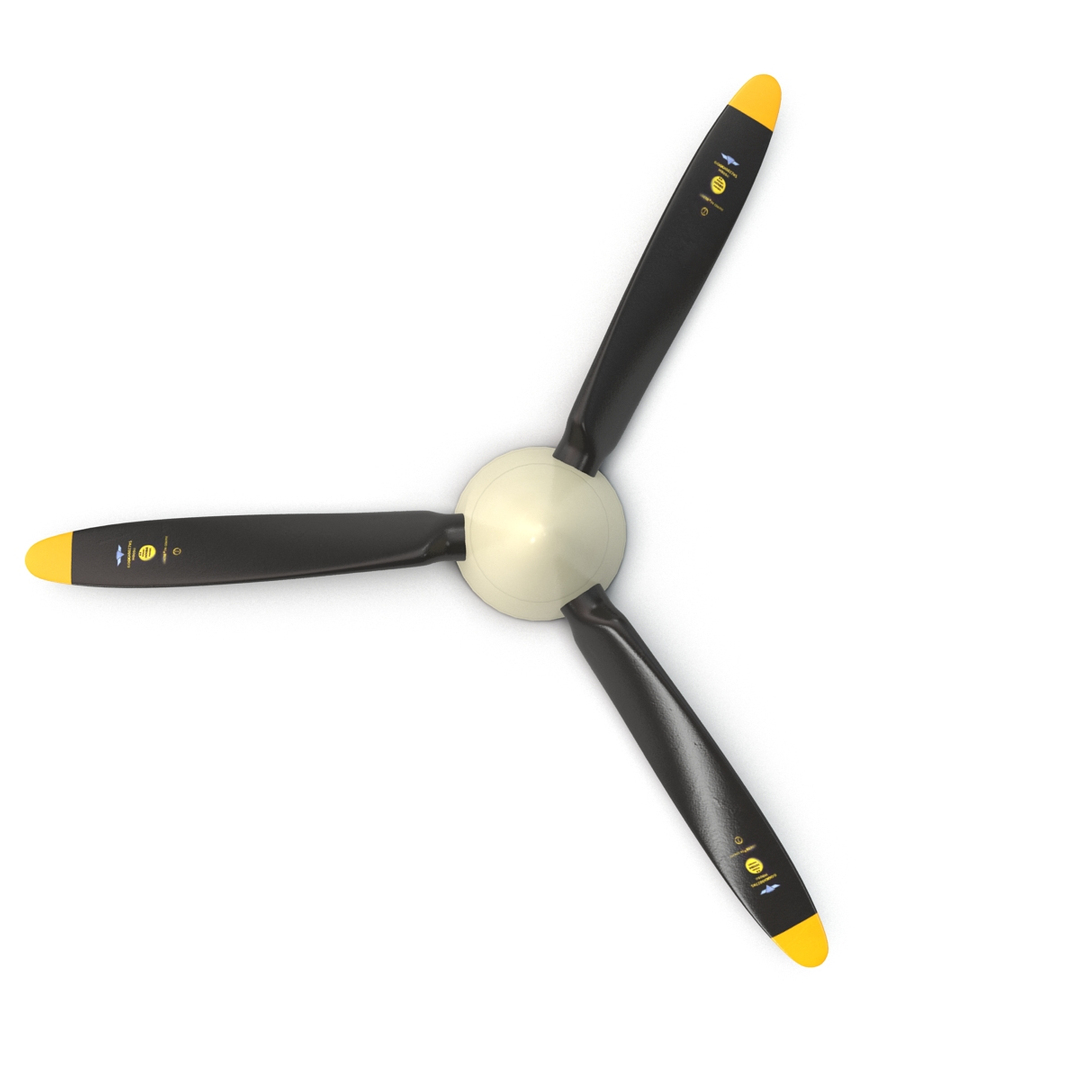 3d Propeller British Fighter Aircraft Model