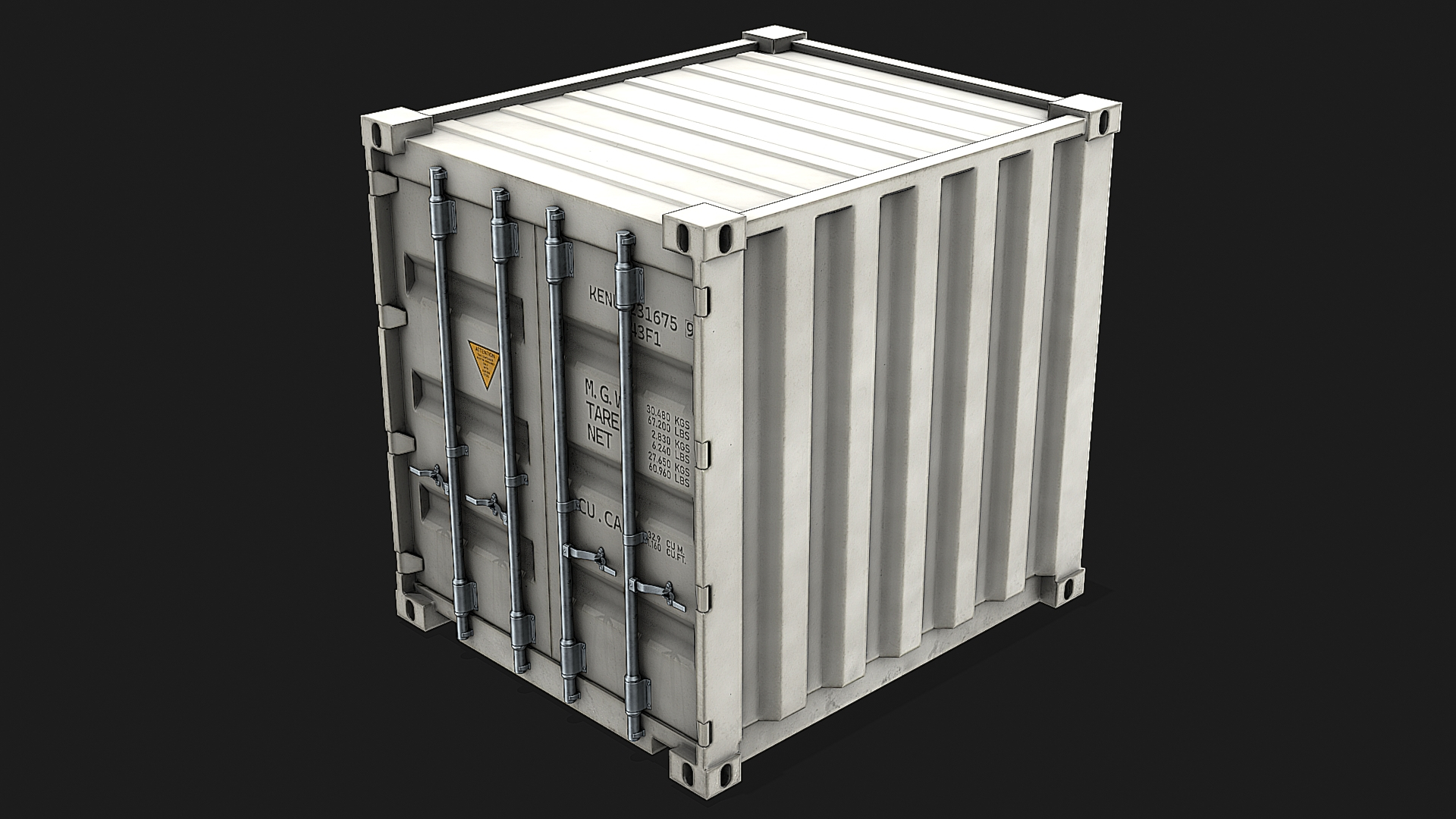 10ft Shipping Container - White 3D Model - TurboSquid 2149616