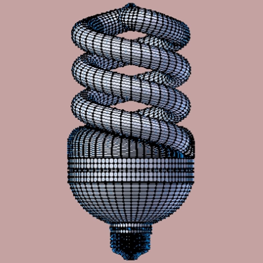 3d model fluorescent light bulb